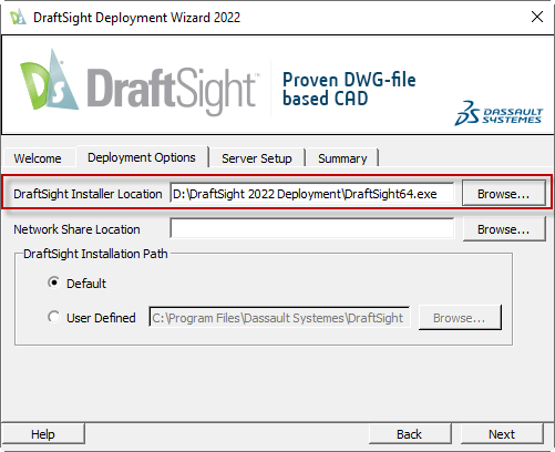 Sneller DraftSight Enterprise uitrollen met Deployment Wizard