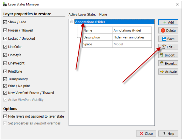 DraftSight Layer States: heb je layers beter in de hand